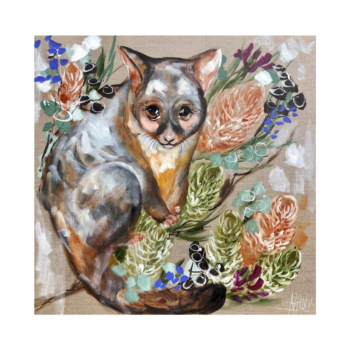 Forget Me Not Possum Set 11x11cm Set of 4 Coasters | Lilli Rock | Matchbox