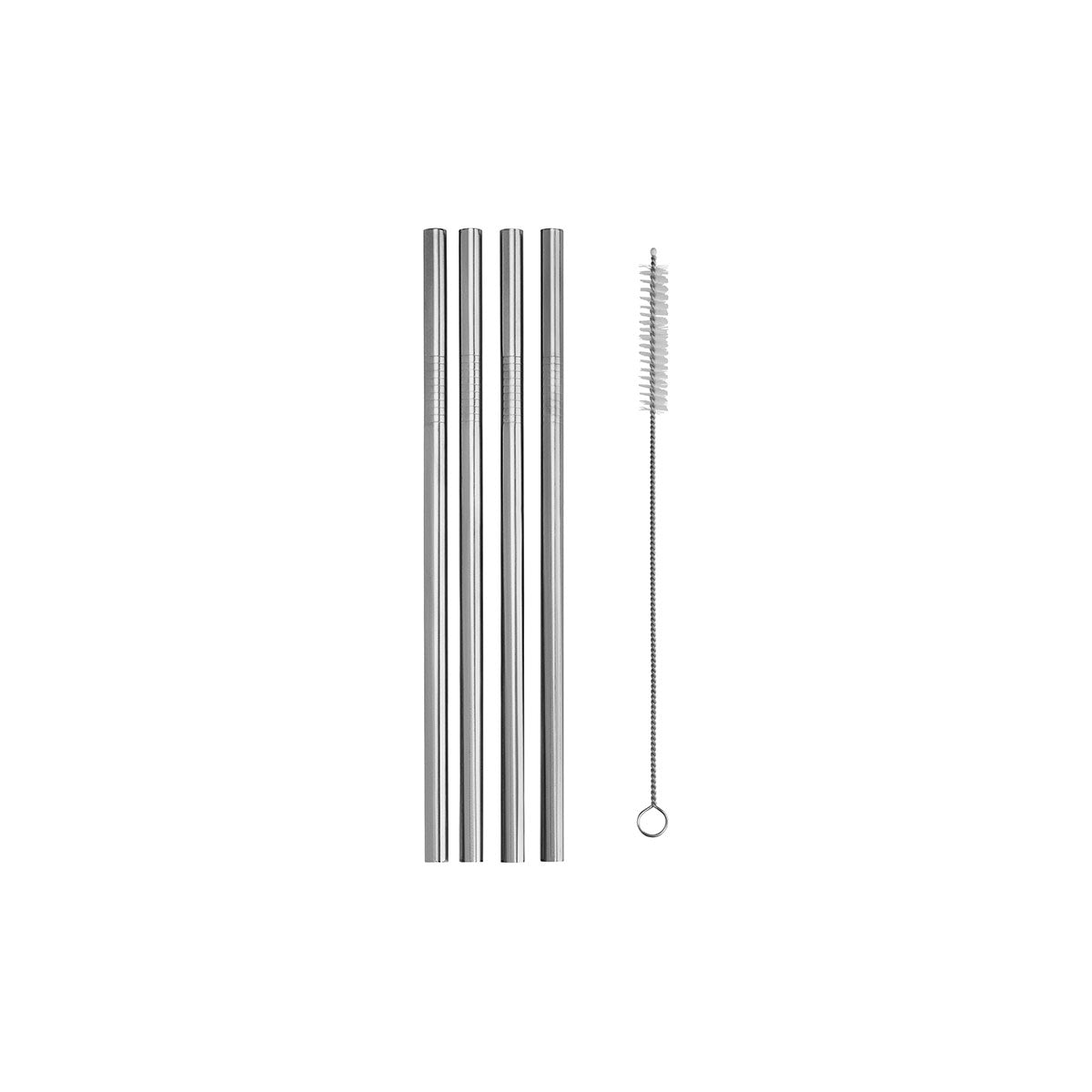 Reusable Smoothie Straw Set of 4 With Brush Stainless Steel Gift Boxed ...