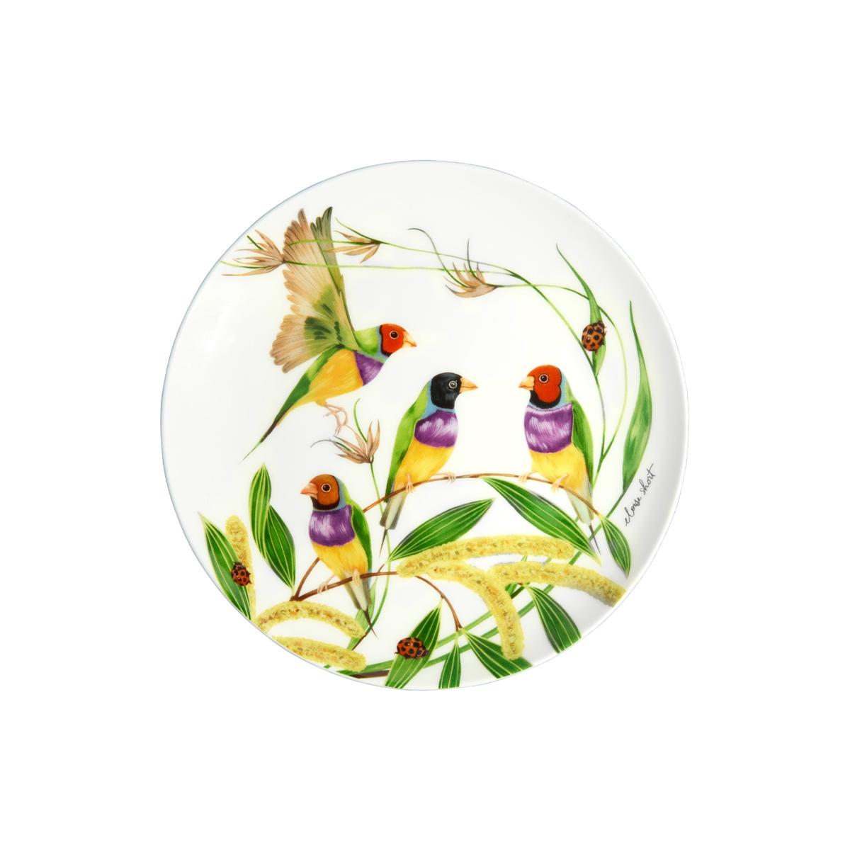Eloise Short Lyric Coupe Plate 20cm Gouldian Finch Gift Boxed | Maxwell ...
