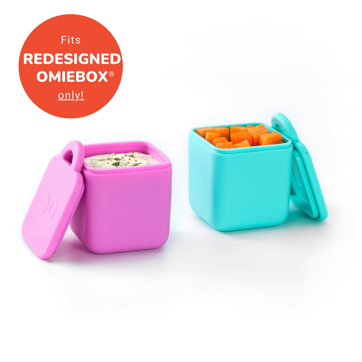 OmieDip Silicone Dip Containers Set 2 Pink Teal| Omie | Matchbox